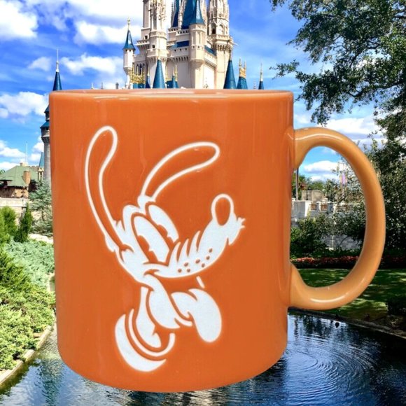 Disney | Dining | Disney World Pluto Dog Character Orange White 6oz ...